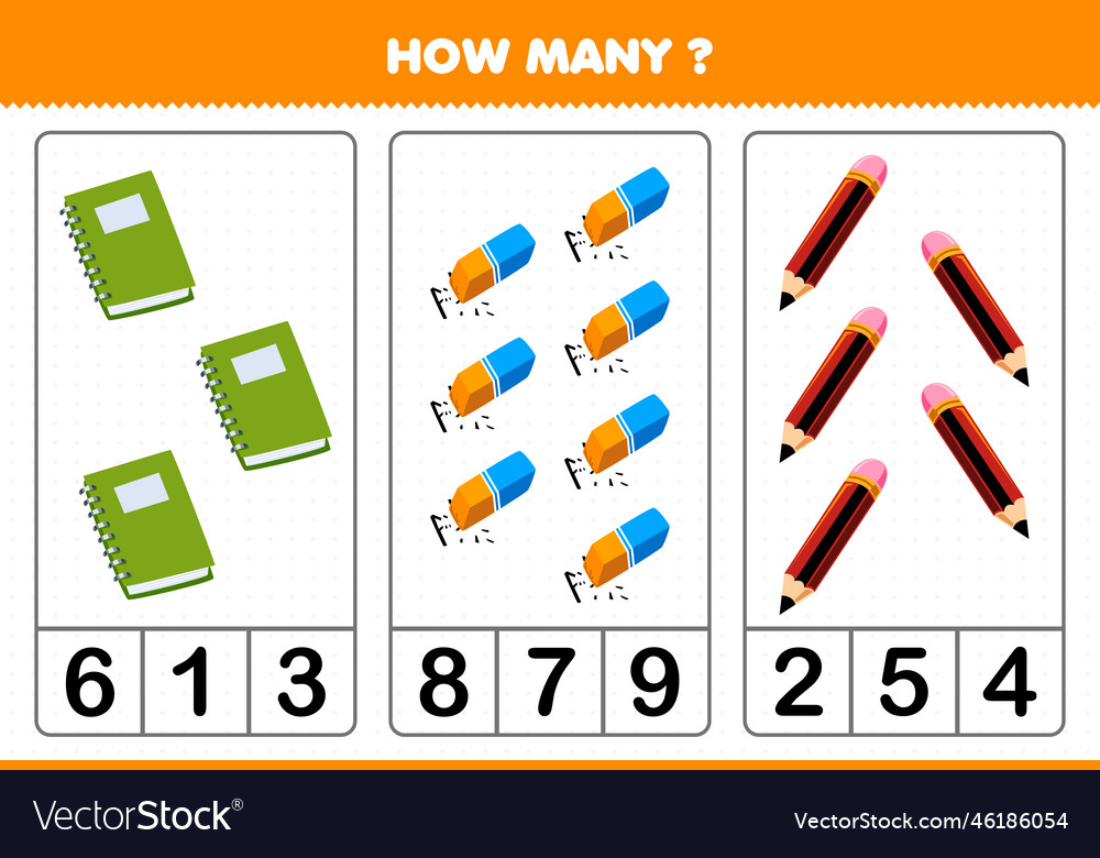 Education game for children counting how many Vector Image