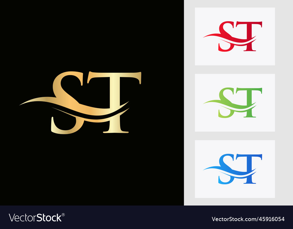 Initial monogram letter st logo design Royalty Free Vector Initial monogram letter st logo design Royalty Free Vector