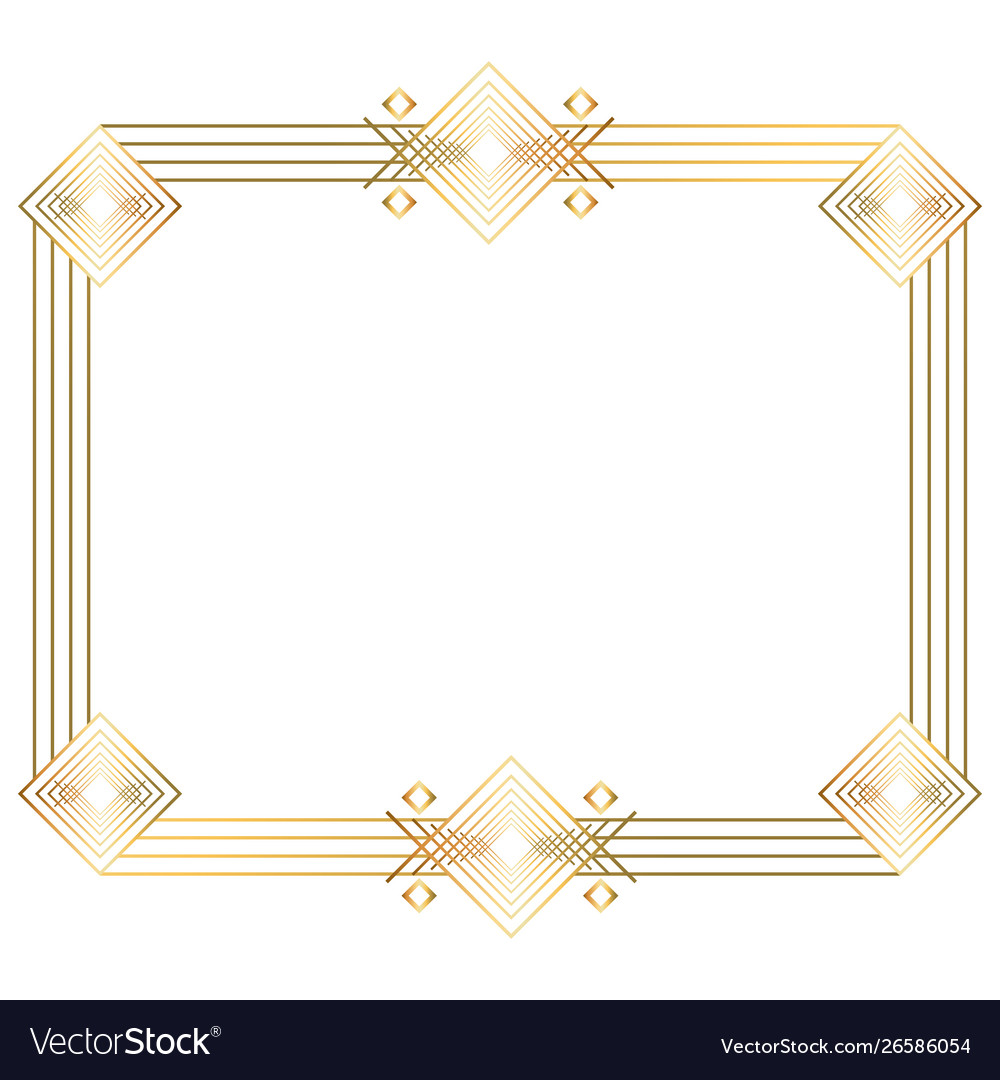 Isolated art deco frame design Royalty Free Vector Image Isolated art deco frame design Royalty Free Vector Image