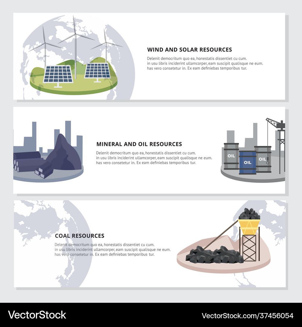 Natural earth resources a flat Royalty Free Vector Image