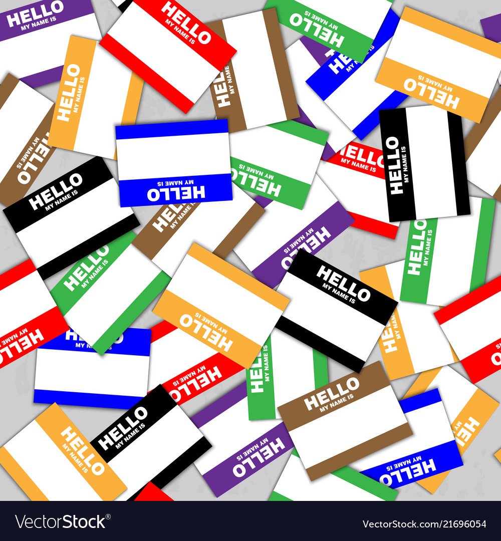 Seamless pattern blank template tag my name Vector Image