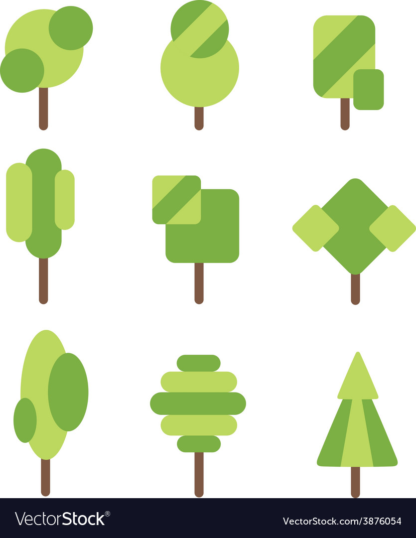 Tree icon set Royalty Free Vector Image - VectorStock