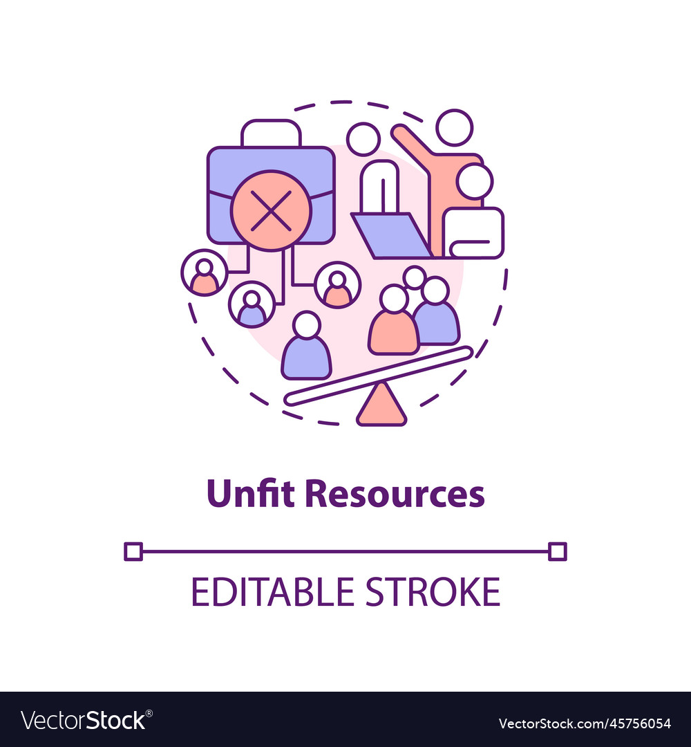 Unfit resources concept icon Royalty Free Vector Image