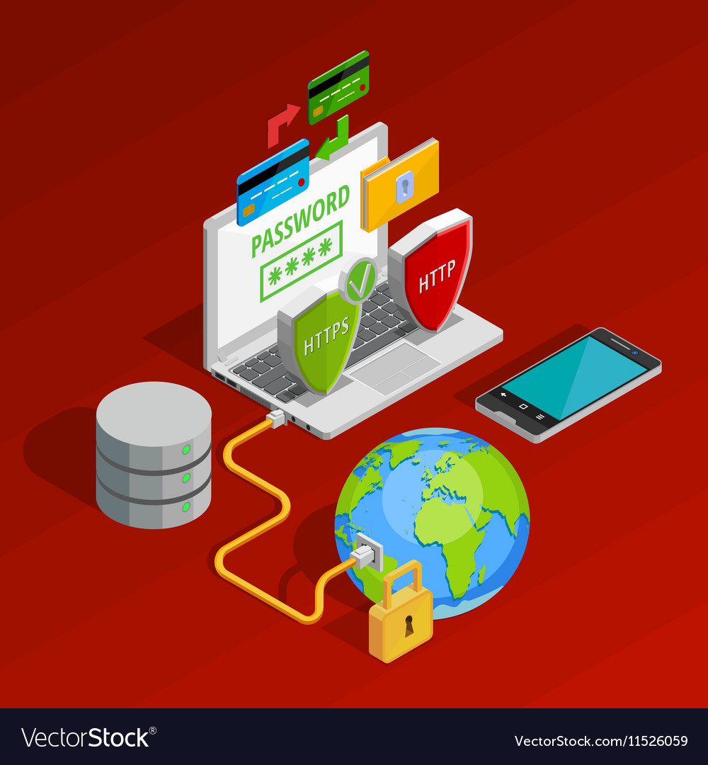 Data Protection Concept Composition Royalty Free Vector