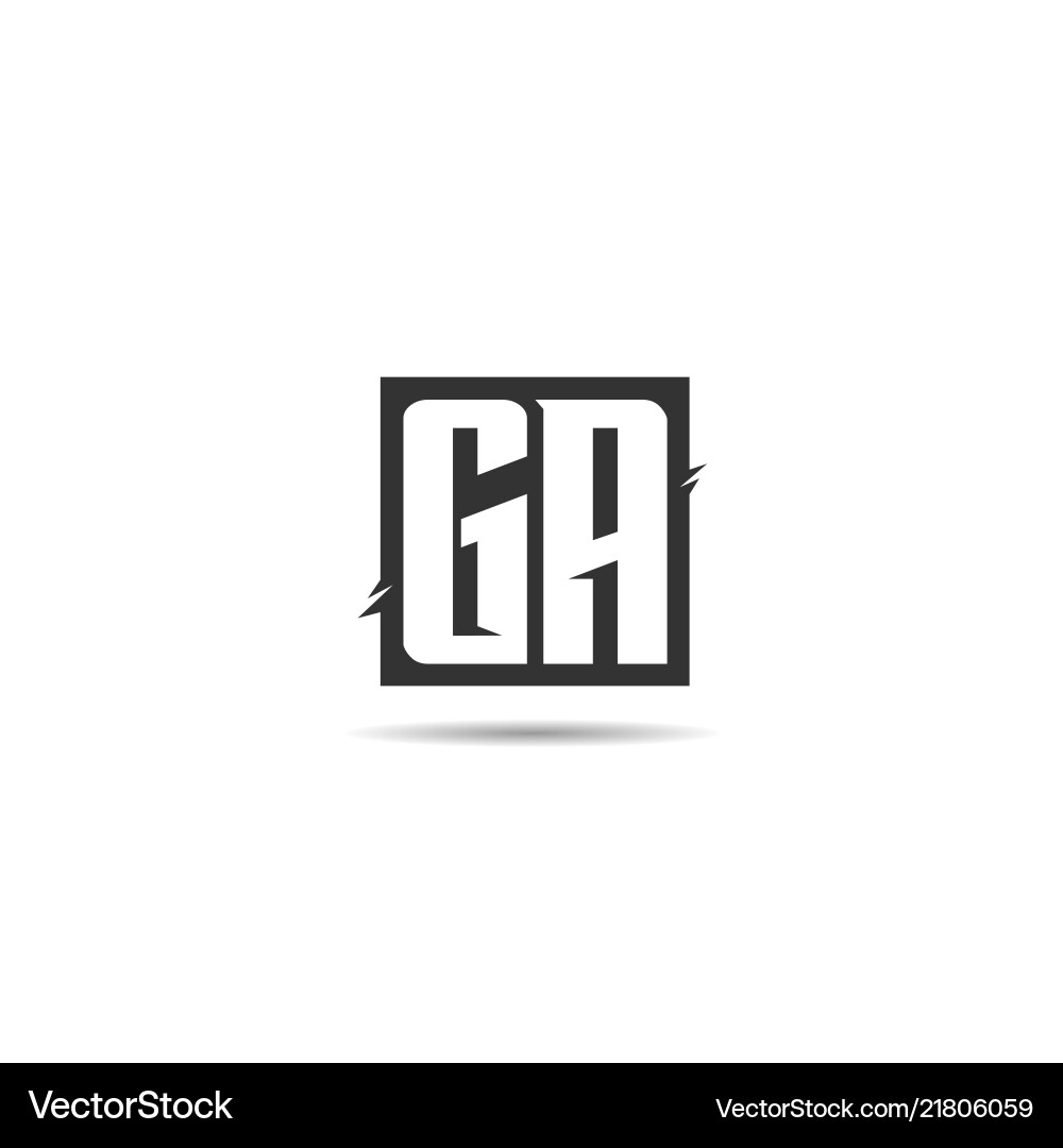 Initial letter ga logo template design Royalty Free Vector