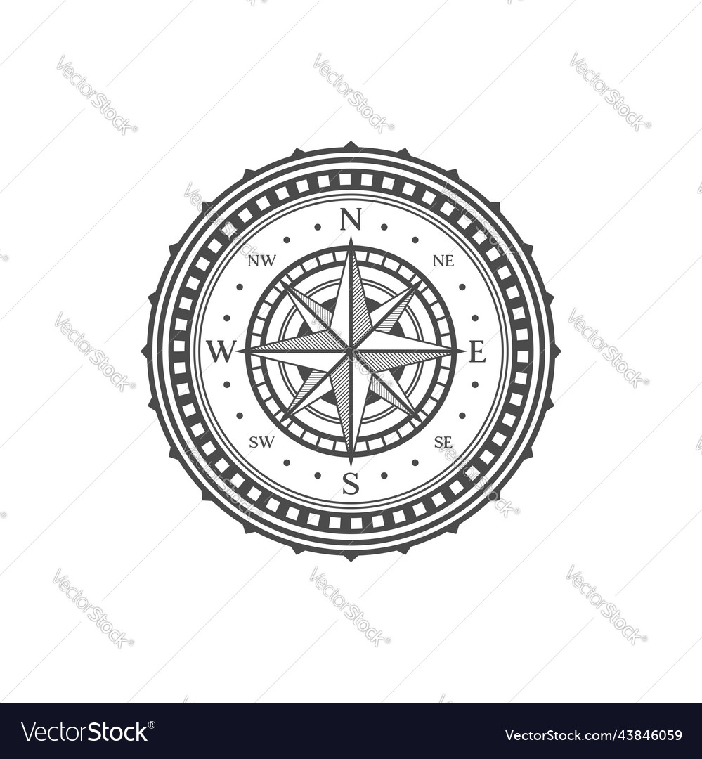 Medieval Compass Sign Geography Symbol Royalty Free Vector