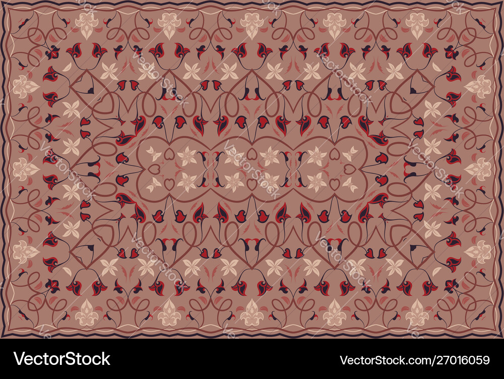 Persian colored carpet Royalty Free Vector Image