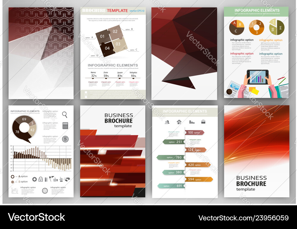 Red backgrounds and abstract concept infographics Vector Image