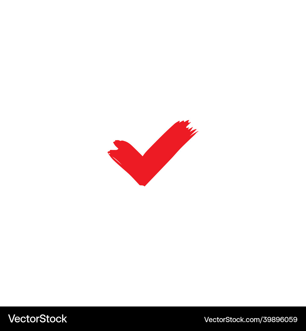 Valid seal hand drawn icon red brush painted Vector Image