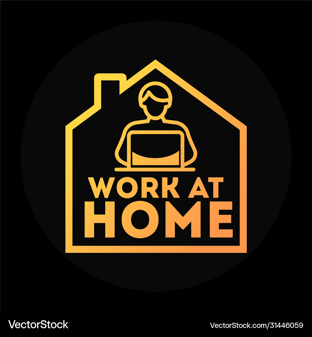 Work at home - stop covid-19 coronavirus spread Vector Image