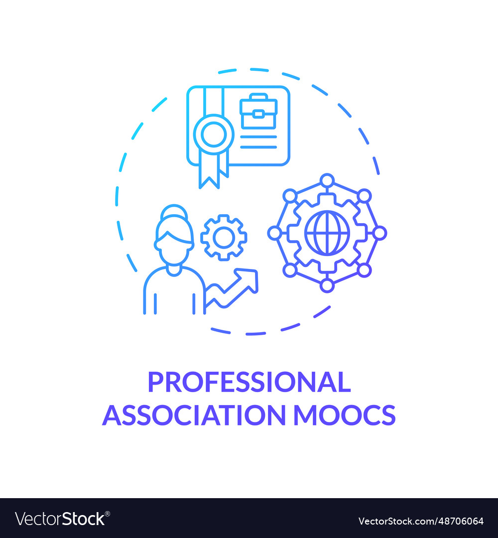 2d Icon Professional Association Moocs Concept Vector Image