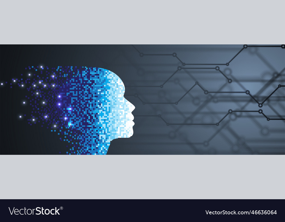 Artificial intelligence technology web background Vector Image
