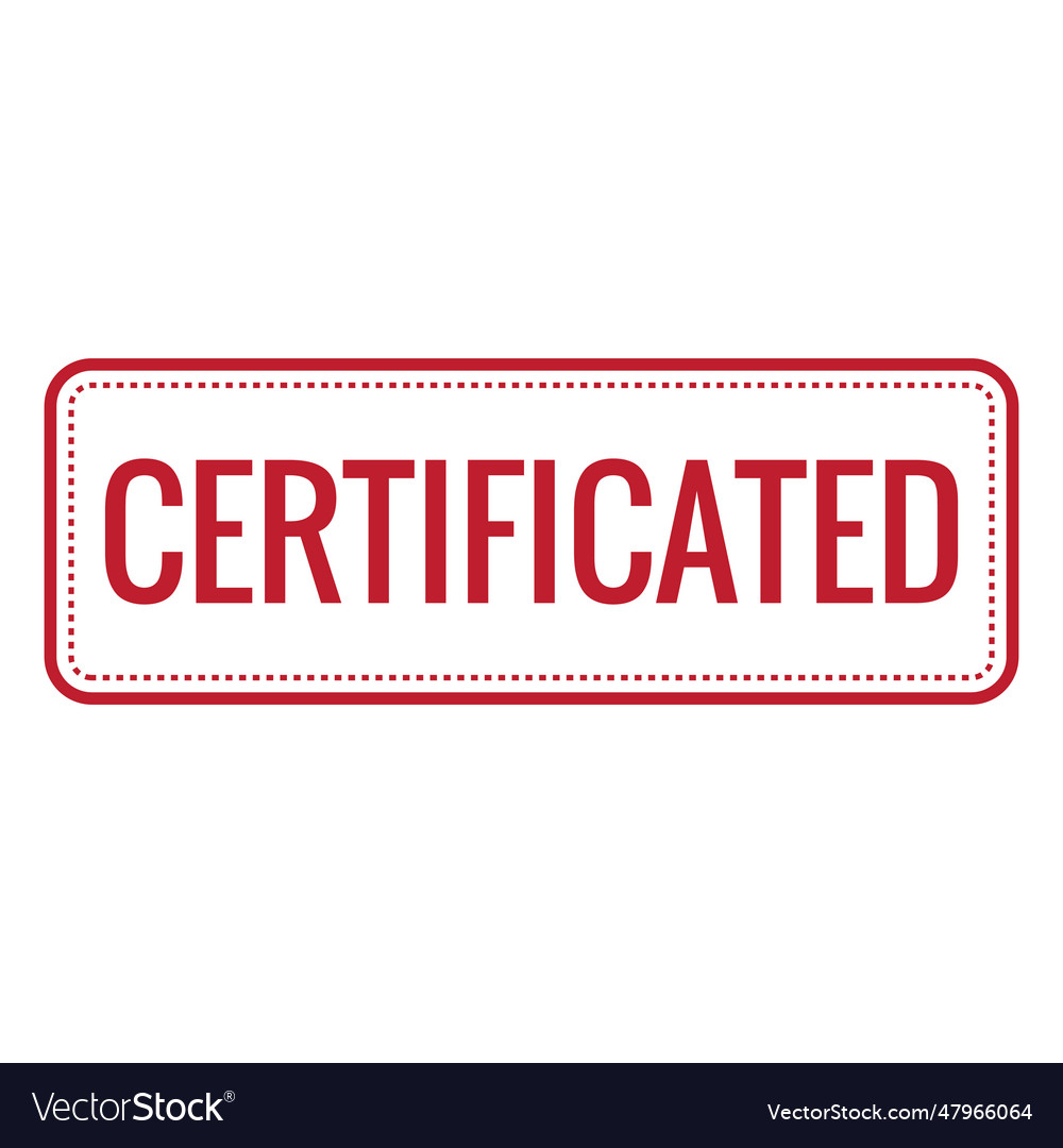 Certificated red rounded rectangle Royalty Free Vector Image