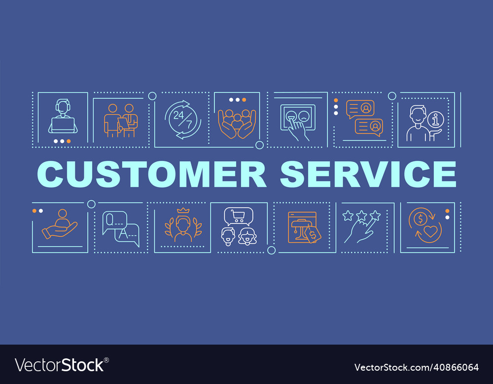 Customer service word concepts dark blue banner Vector Image