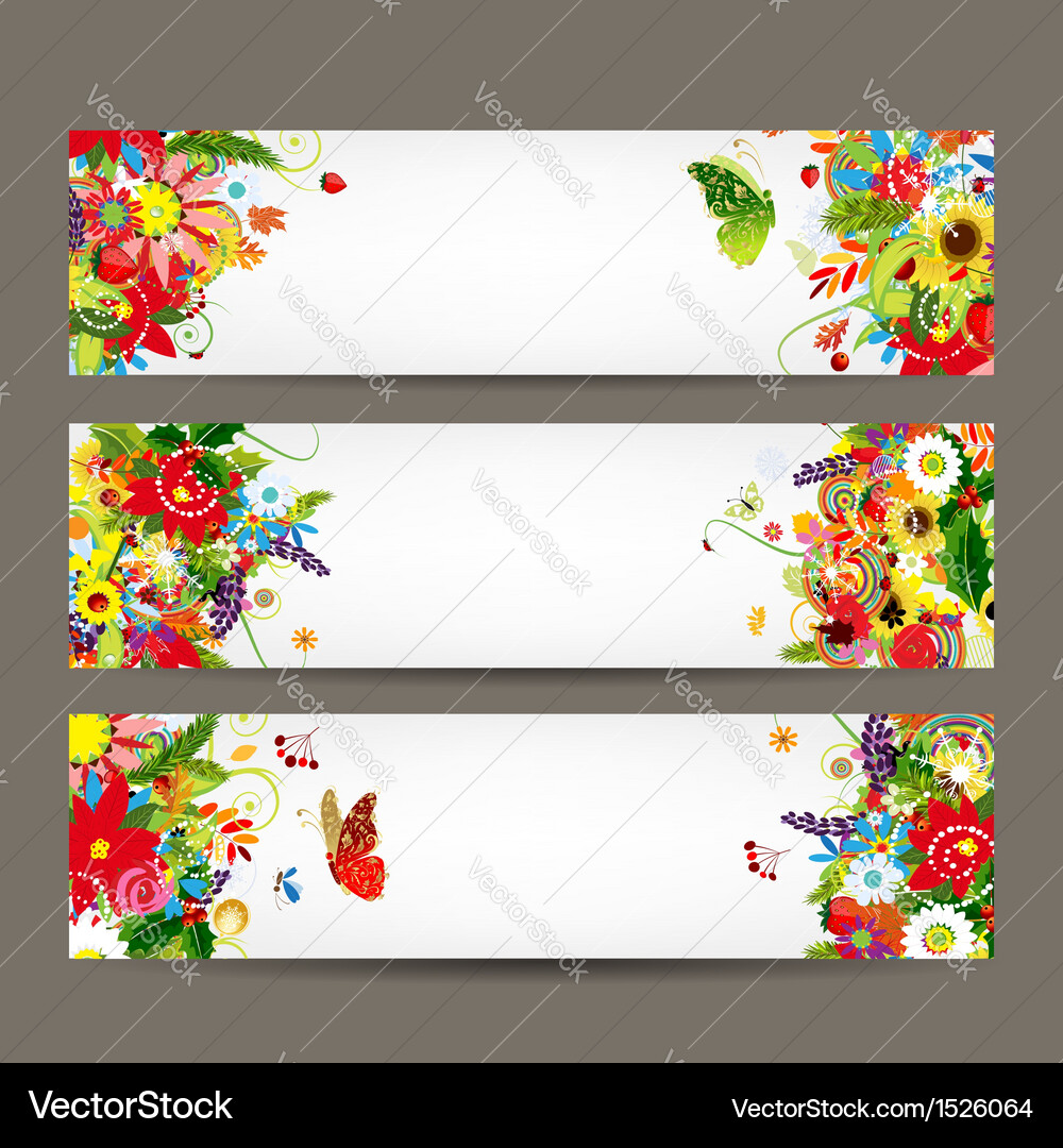 Floral style banners for your design Royalty Free Vector