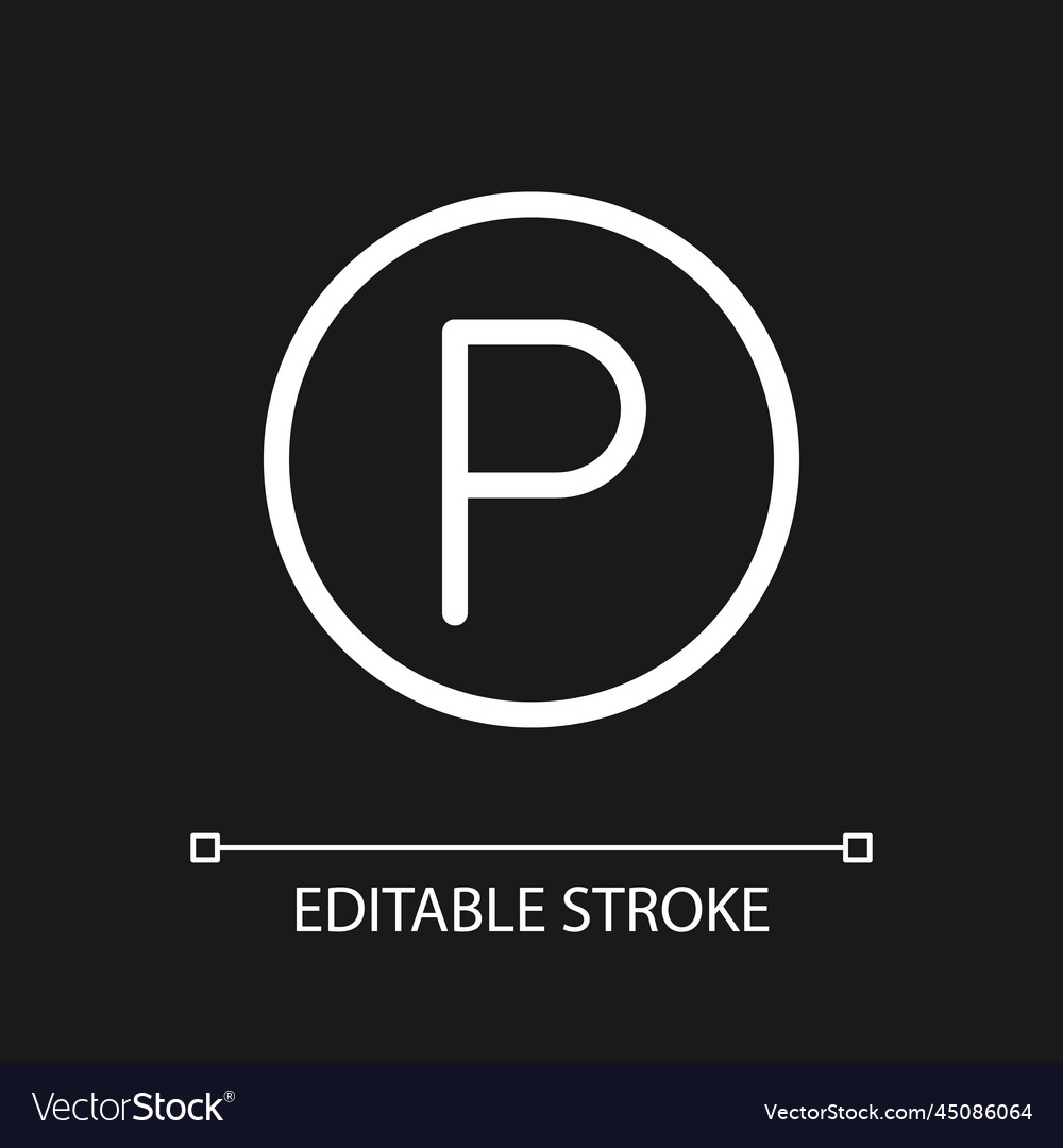 Parking location pixel perfect white linear ui Vector Image Parking location pixel perfect white linear ui Vector Image