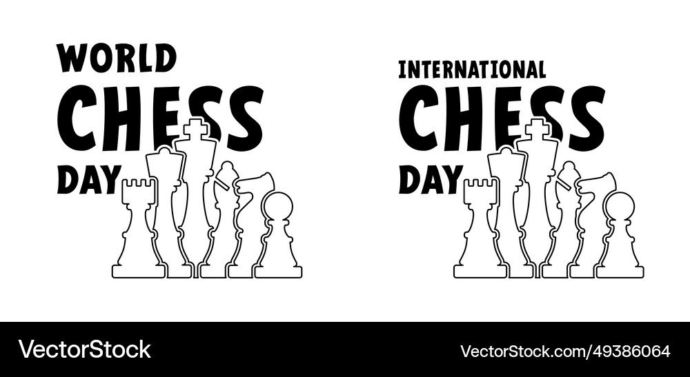 World chess day pieces Royalty Free Vector Image