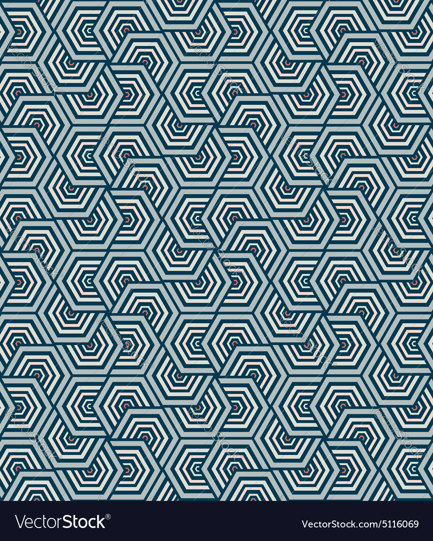 Geometric blue seamless pattern Royalty Free Vector Image