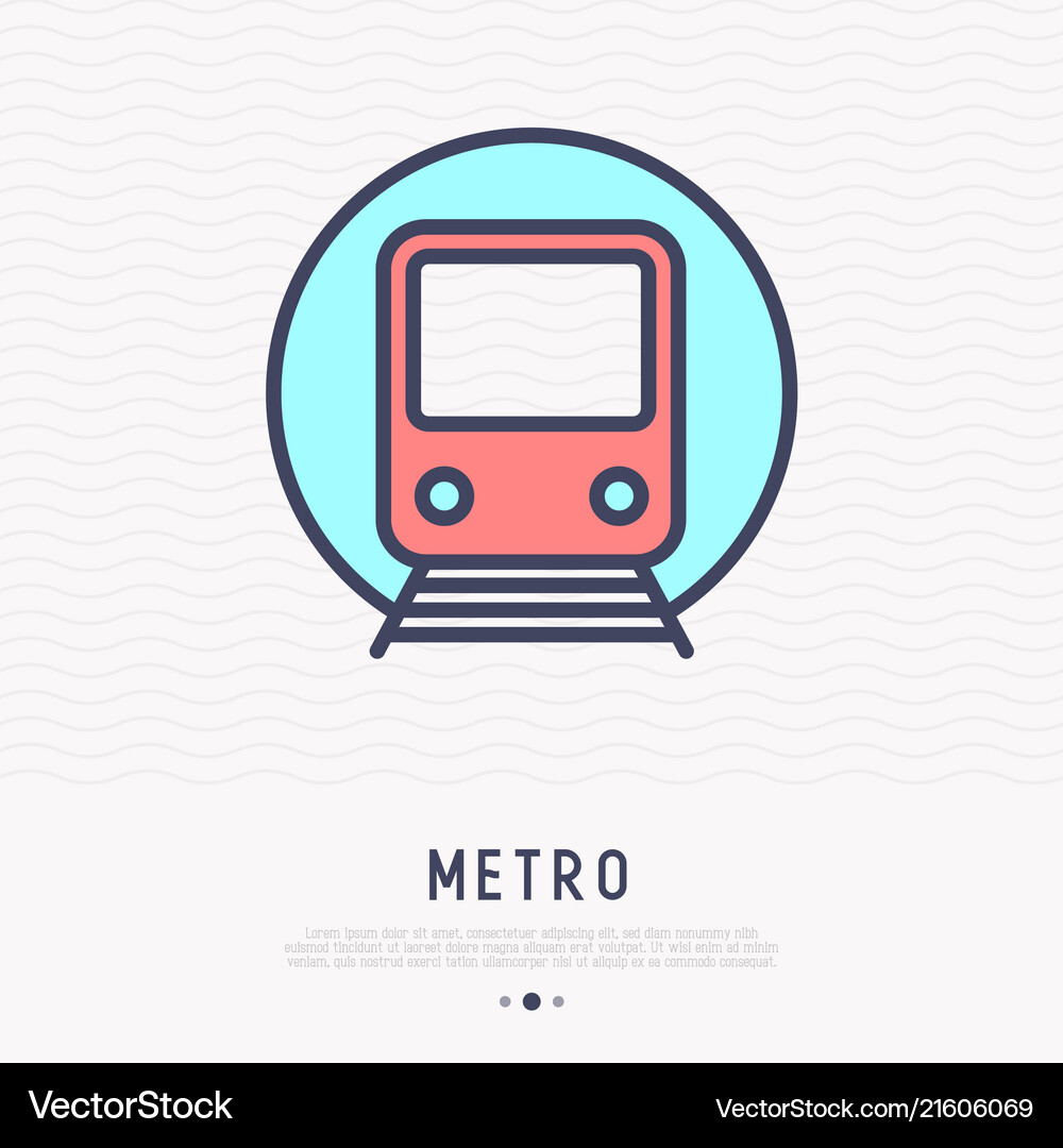 Metro thin line icon front view Royalty Free Vector Image