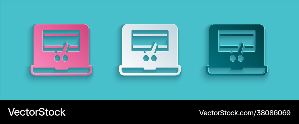Paper cut video recorder or editor software Vector Image