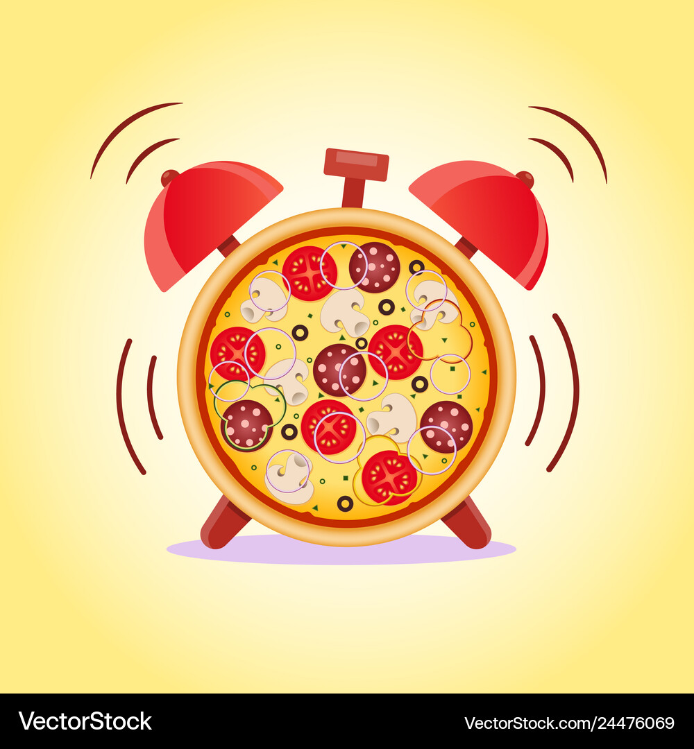 Pizza time snack Royalty Free Vector Image - VectorStock