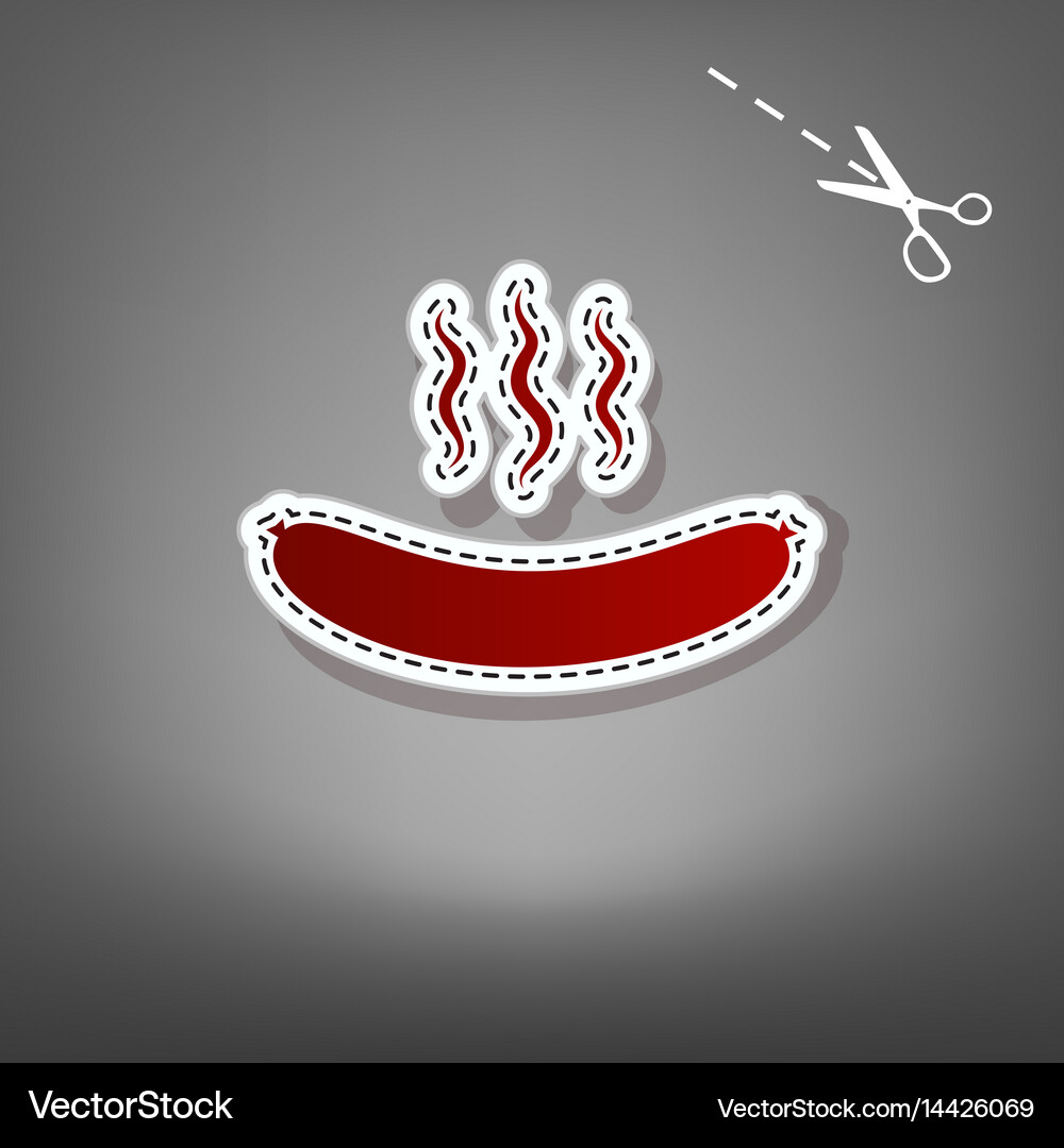 Sausage simple sign red icon with Royalty Free Vector Image