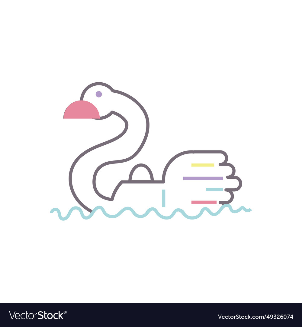 Colored swan vehicle amusement park icon Vector Image Colored swan vehicle amusement park icon Vector Image