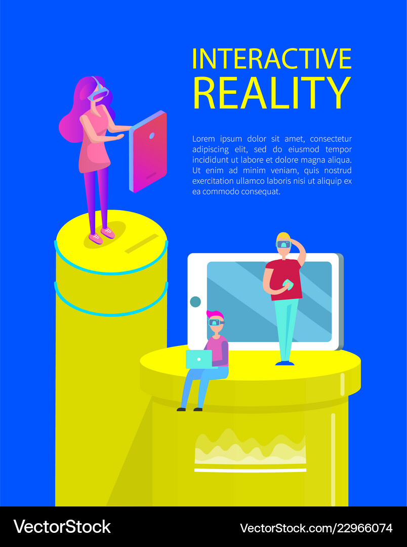 Interactive reality poster Royalty Free Vector Image