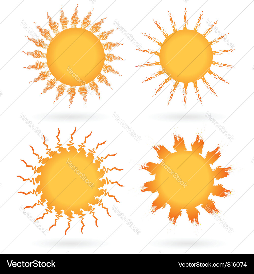 Set of abstract suns Royalty Free Vector Image