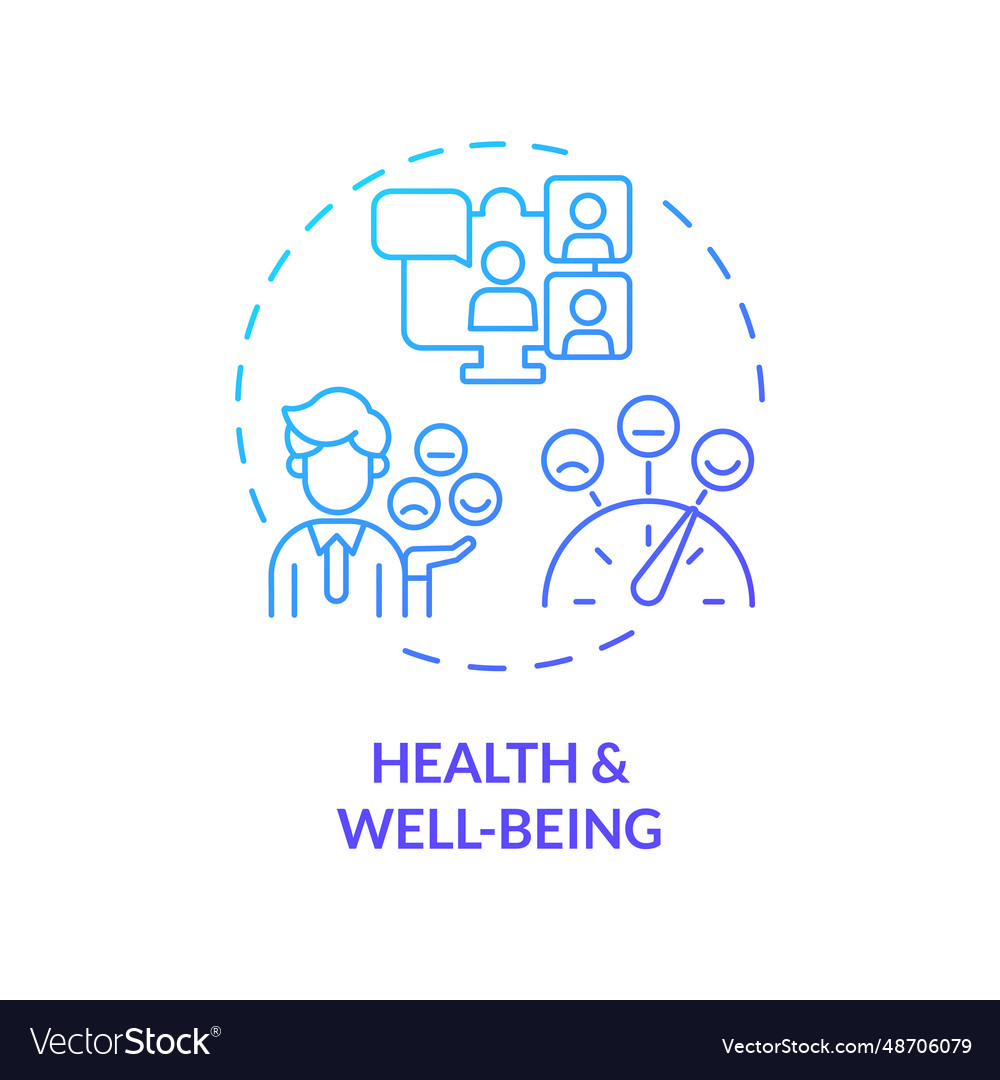 2d Gradient Thin Linear Icon Health And Wellbeing Vector Image