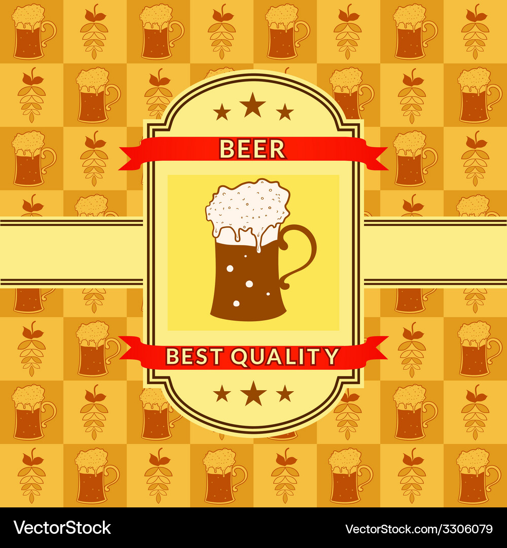 Retro beer label Royalty Free Vector Image - VectorStock