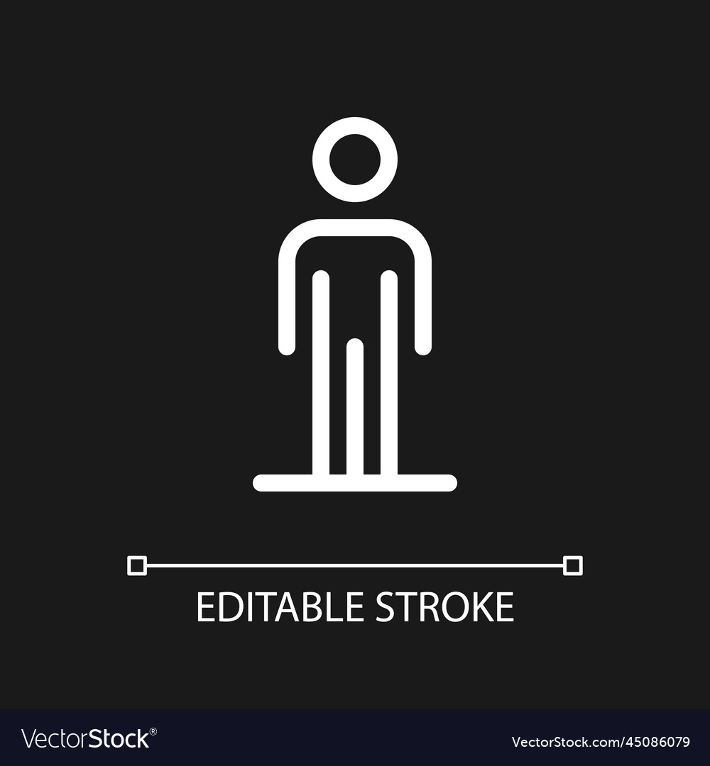 Standing pedestrian pixel perfect white linear ui Vector Image Standing pedestrian pixel perfect white linear ui Vector Image