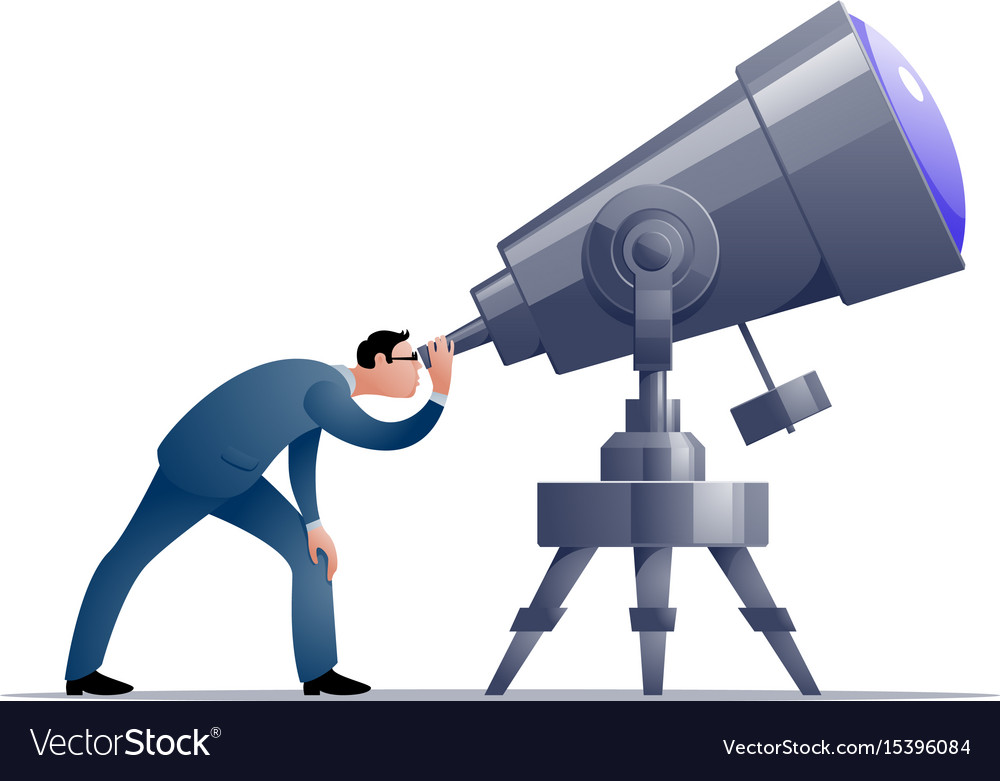 Cartoon astronomer looking through a Royalty Free Vector Cartoon astronomer looking through a Royalty Free Vector