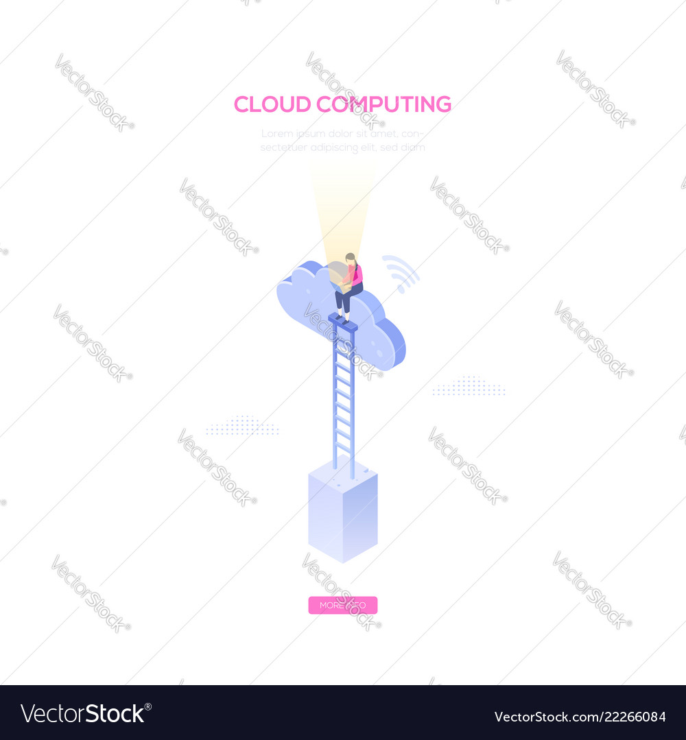 Cloud computing - modern isometric web Royalty Free Vector