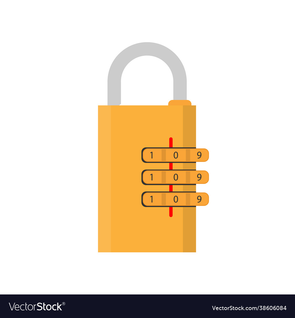 Padlock with code for doors safes Royalty Free Vector Image