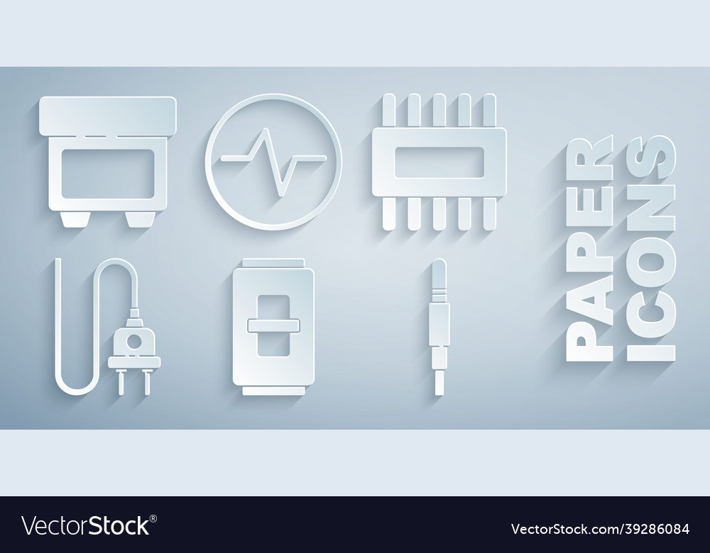 Set electric light switch processor Royalty Free Vector