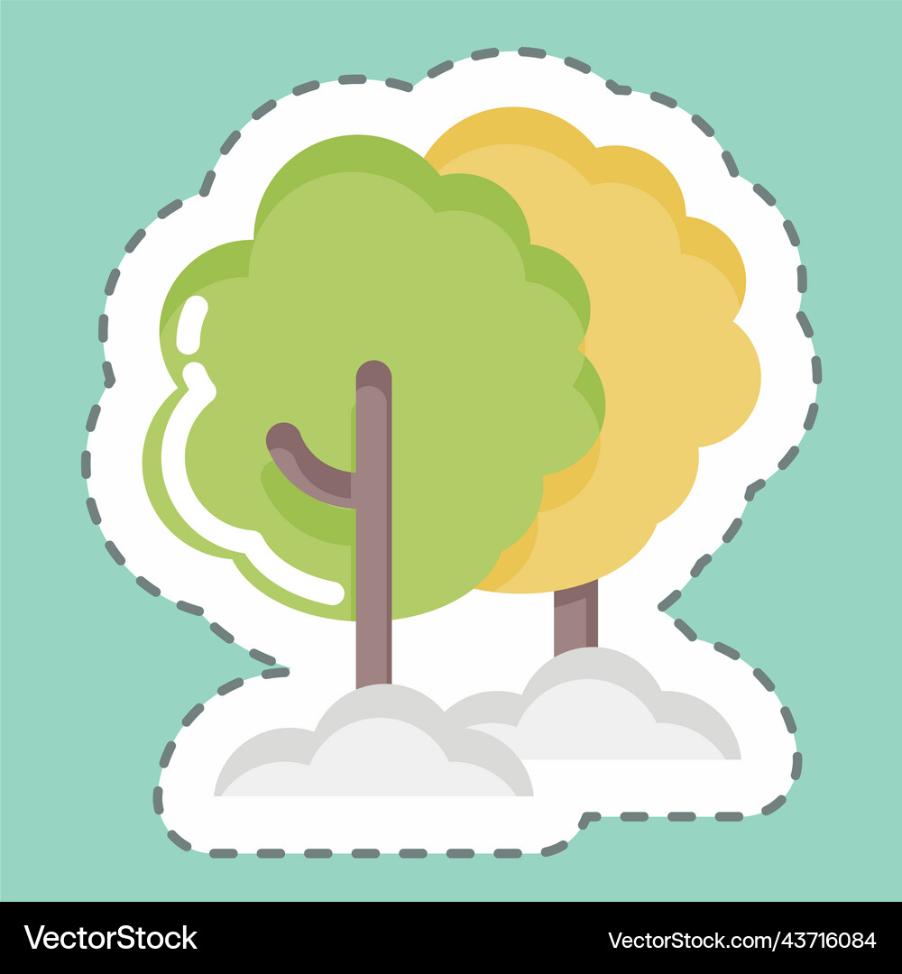 Sticker line cut tree suitable for garden symbol Vector Image