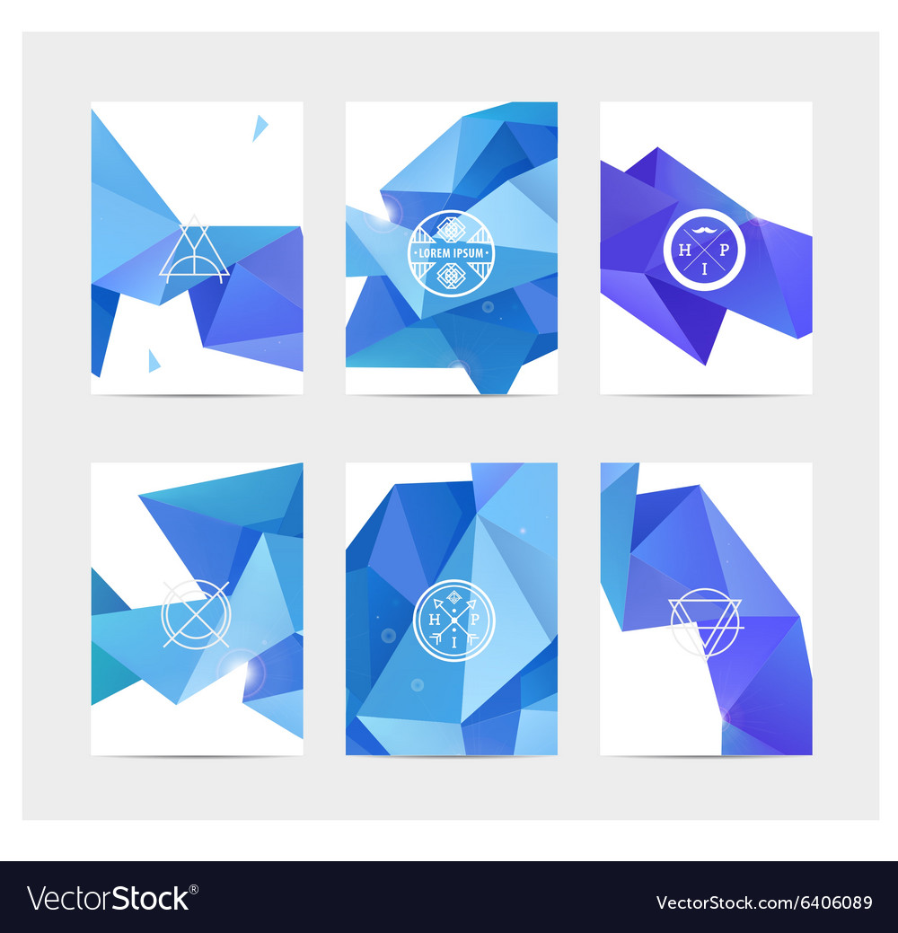 Abstract blue user interface template set Vector Image