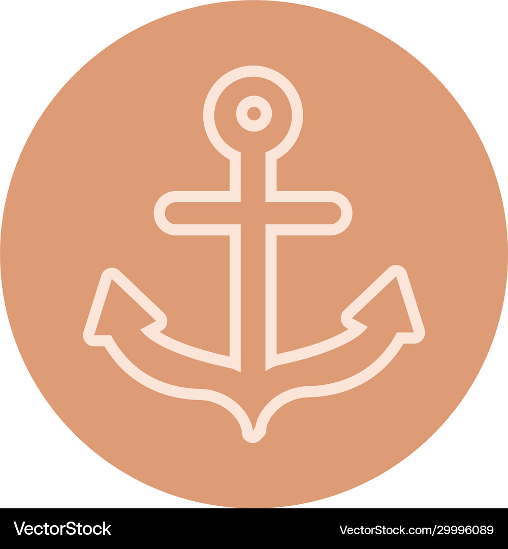 Anchor maritime block and line icon Royalty Free Vector