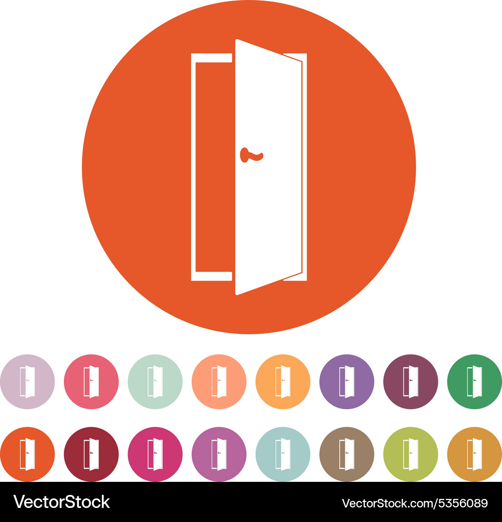 Door icon exit and login symbol flat Royalty Free Vector