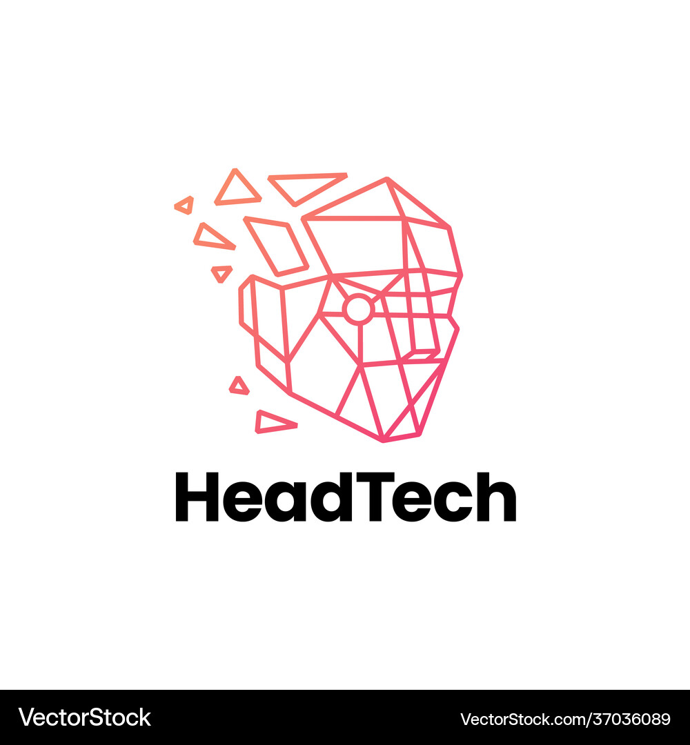 Human head technology geometric polygonal logo Vector Image