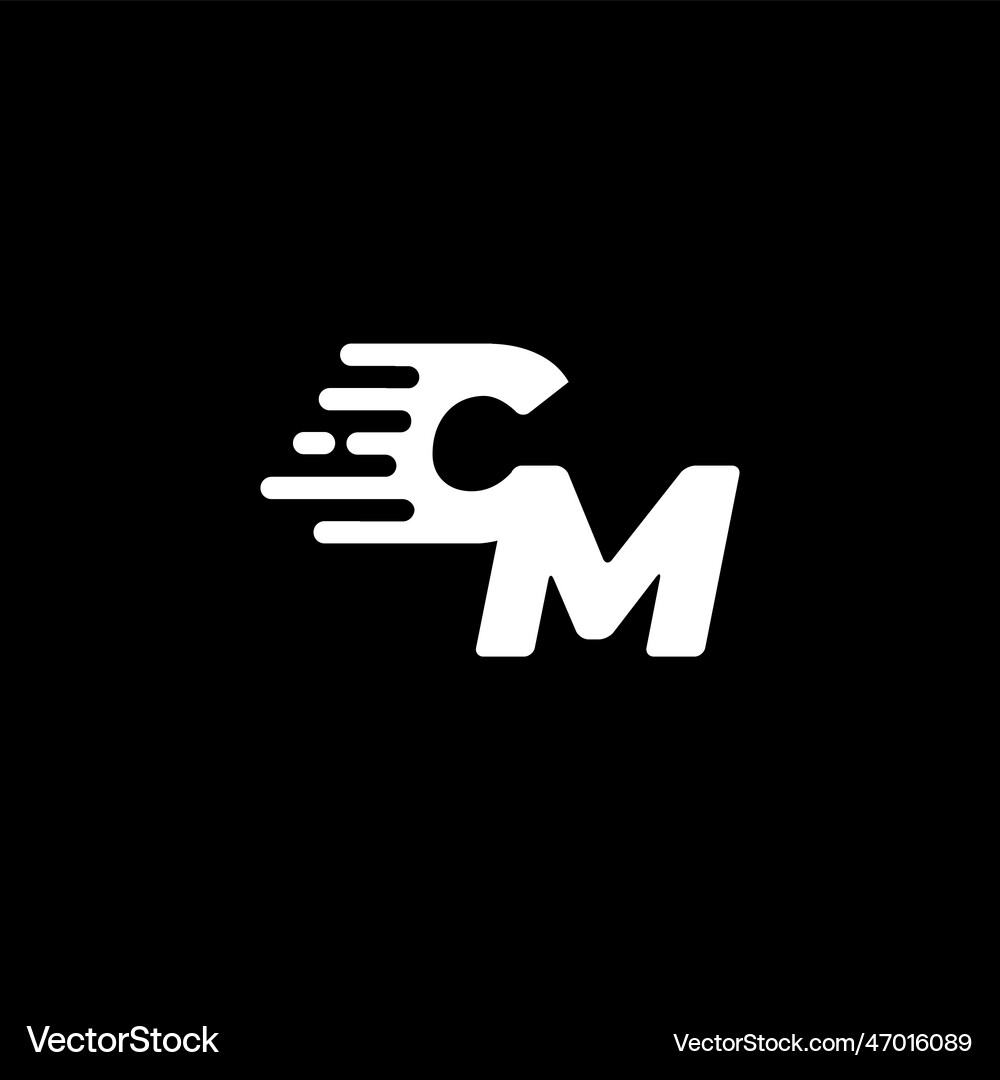 Letter cm fast speed technology modern logo design