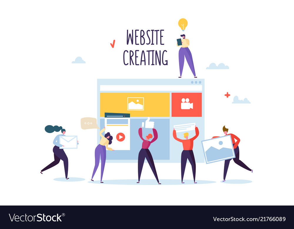 Website development concept flat people characters