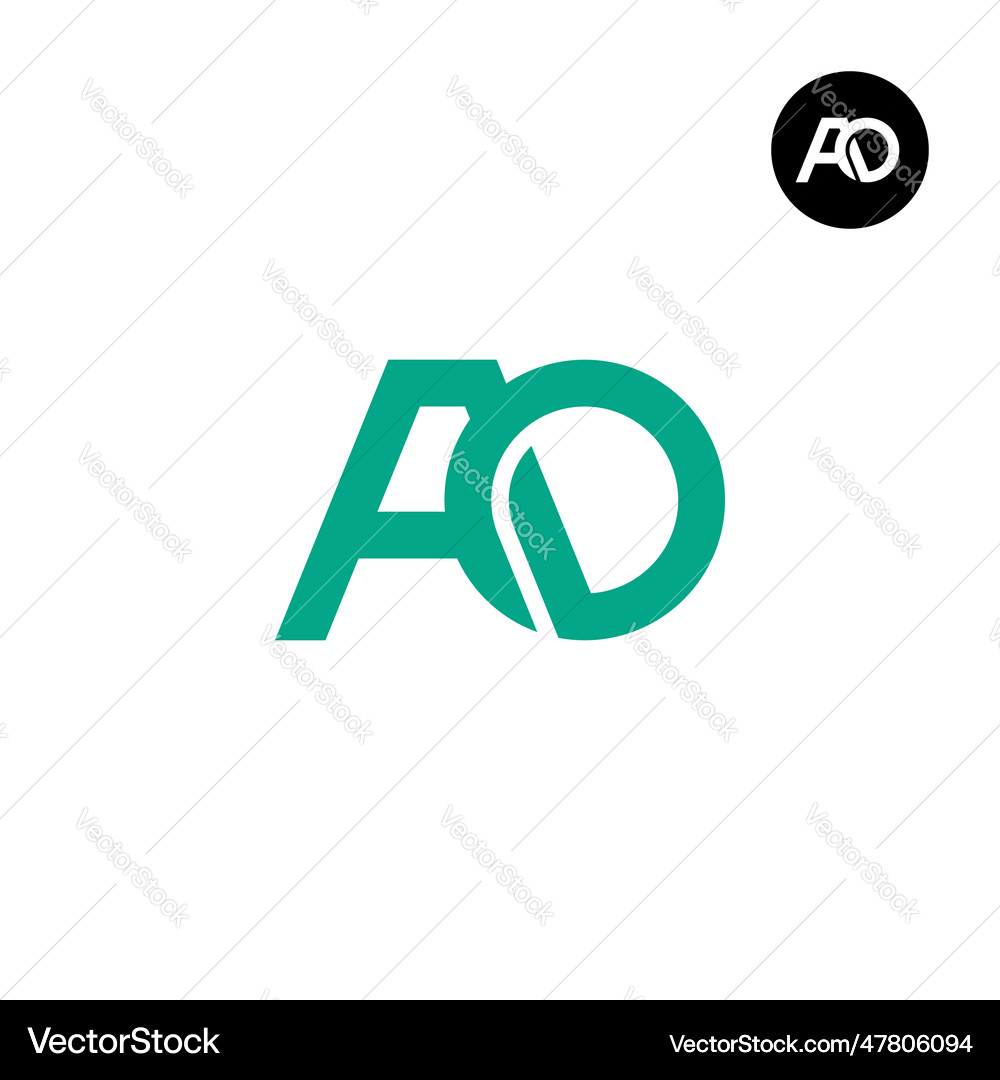 Letter ao monogram logo design Royalty Free Vector Image