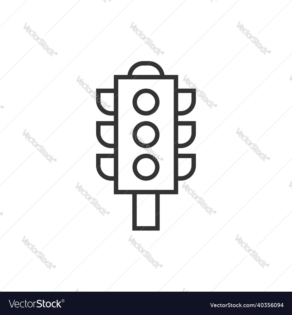 Semaphore Icon In Flat Style Traffic Light Vector Image