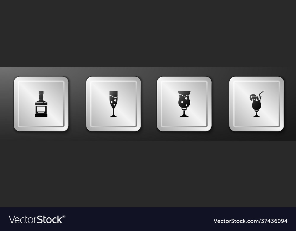 Set whiskey bottle glass champagne beer Royalty Free Vector Set whiskey bottle glass champagne beer Royalty Free Vector