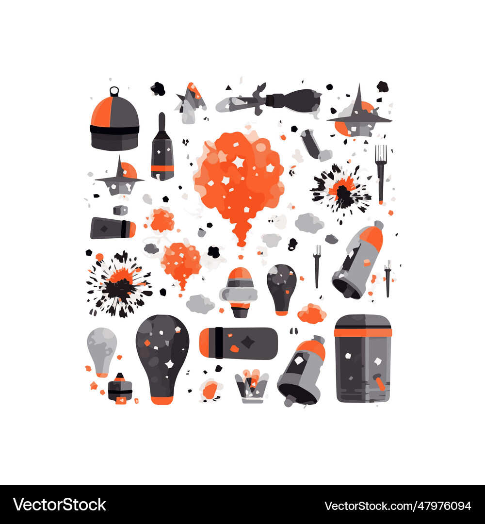 Simple flat design bomb cute cartoon element Vector Image