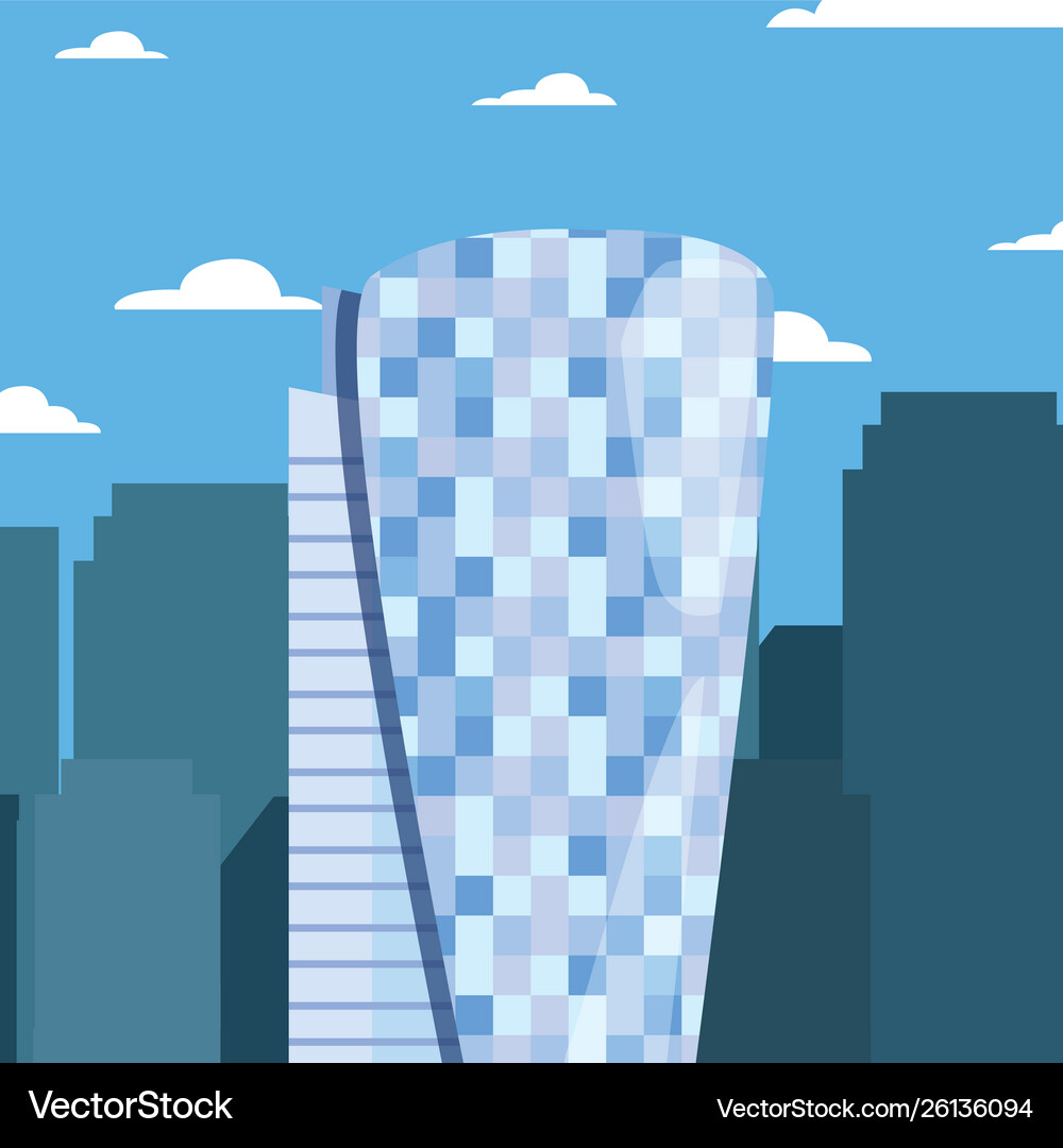 Skyscraper urban city sky background Royalty Free Vector
