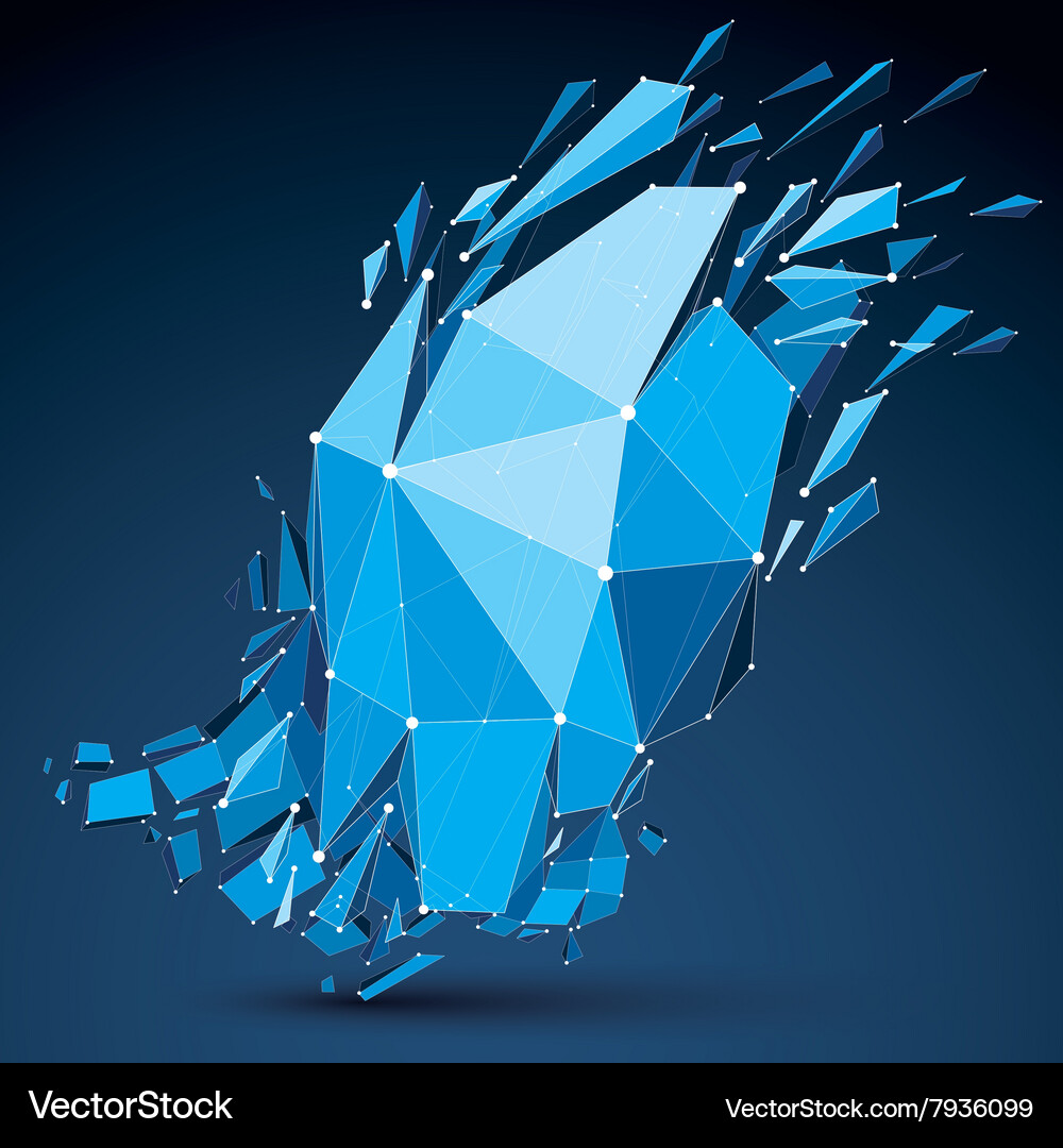 Abstract 3d origami figure with connected white Vector Image
