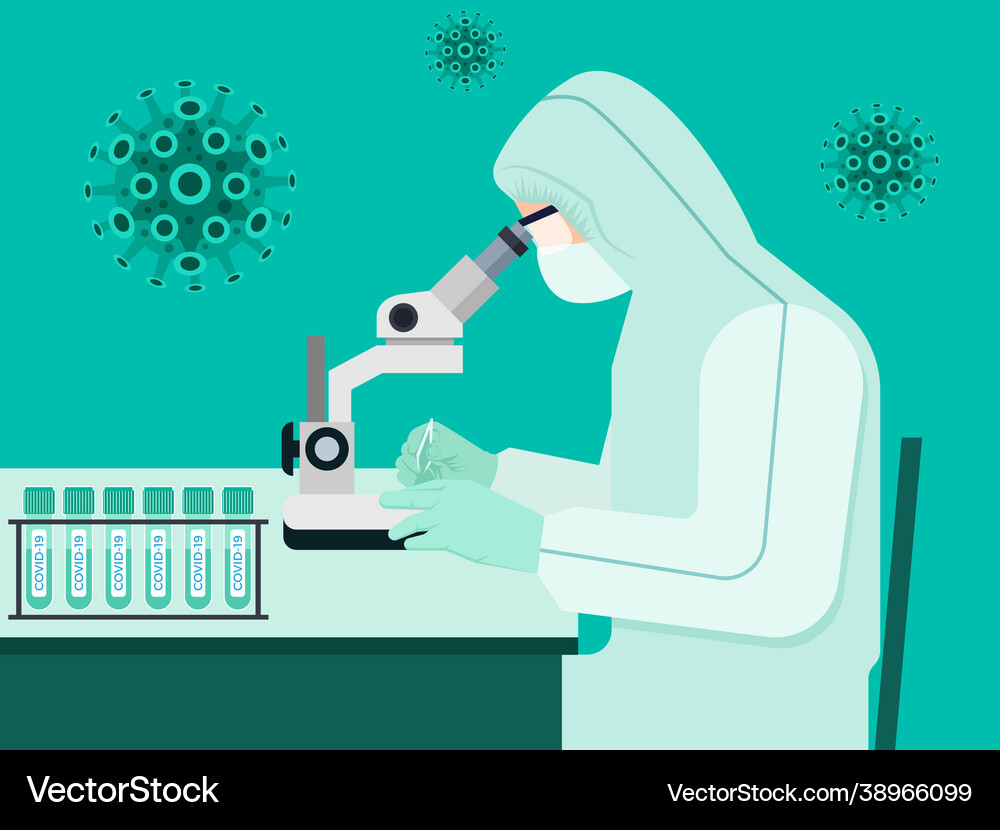 Corona vaccine research Royalty Free Vector Image
